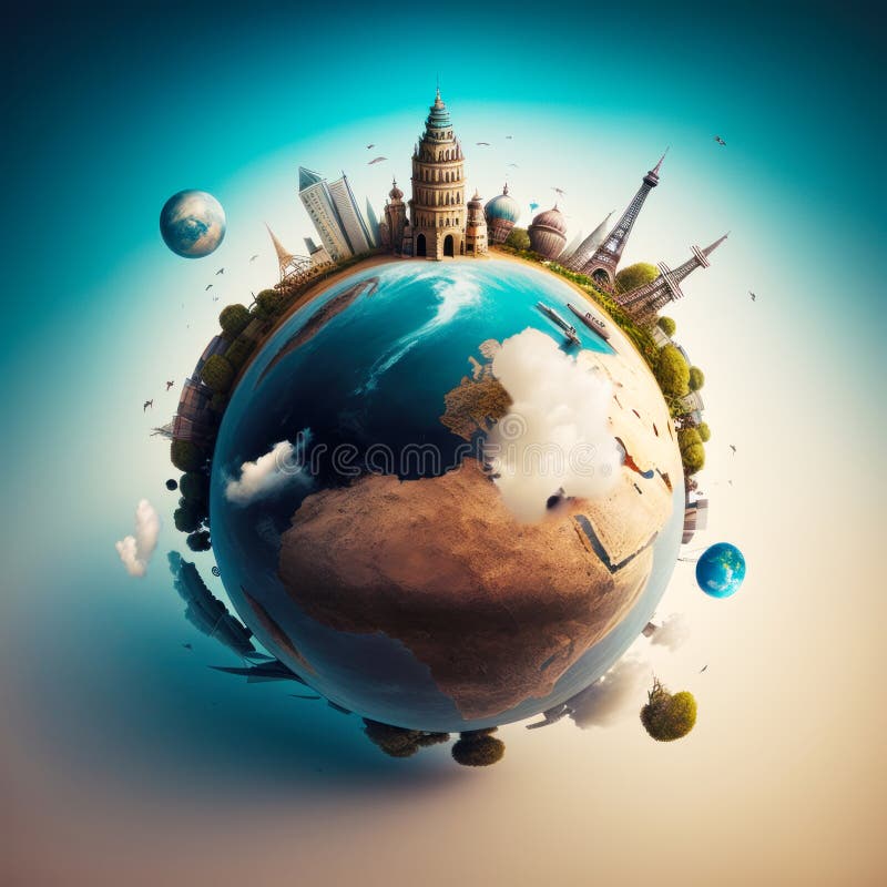 An Image of the Earth with Buildings and Other Things on it. Generative ...