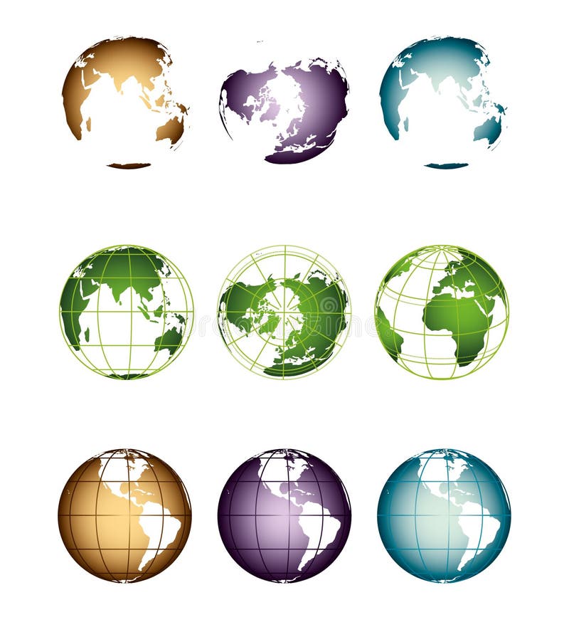 Earth Map And Different Charts Stock Vector - Illustration of ...