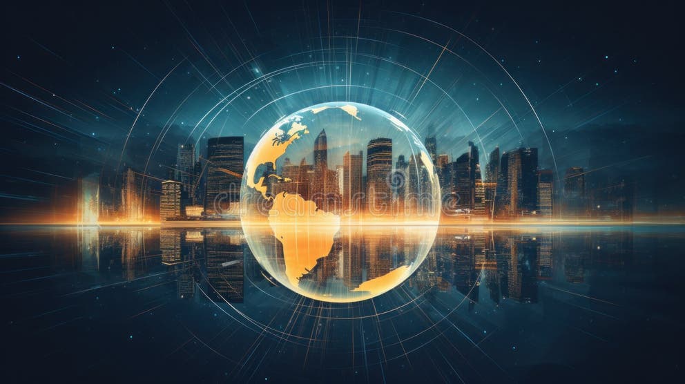 An Image of an Earth with Graphs Behind it Stock Photo - Image of ...