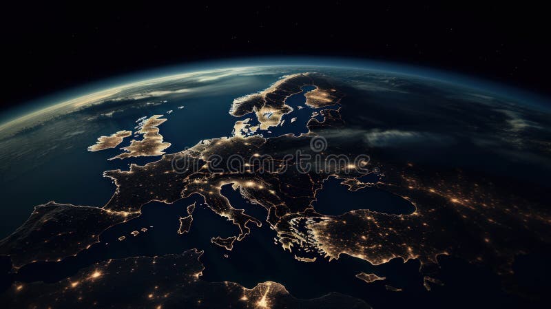 Image of Earth from Outer Space. Generative AI Stock Illustration ...