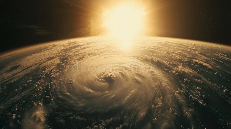 An Image of the Earth from Space, Showing the Path of a Massive Cyclone ...