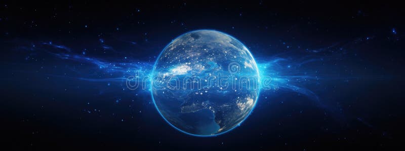 An Image of the Earth with a View at the Night Time Stock Image - Image ...