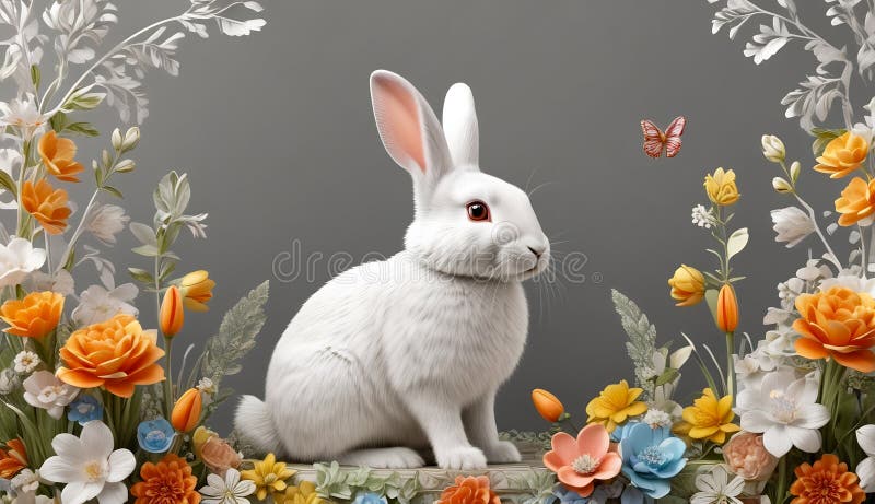 Easter Background, Easter Bunny ,Decorated Eggs and Cute Rabbit ...