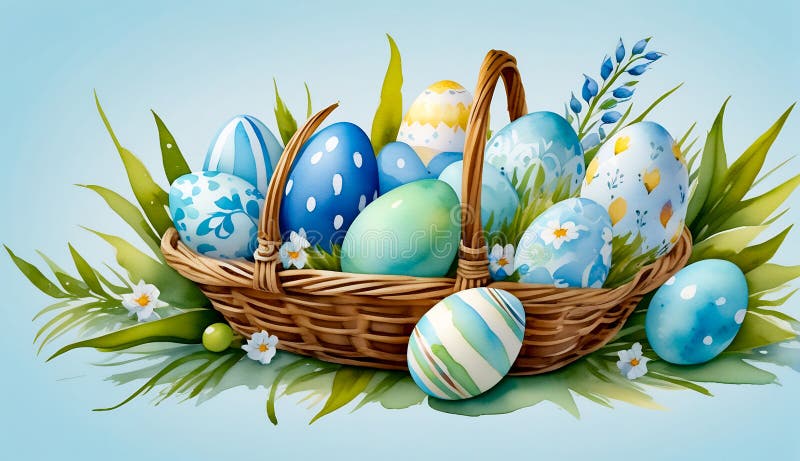 Easter Background, Easter Bunny ,Decorated Eggs and Cute Rabbit ...