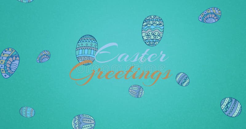 Image of Easter Eggs and Easter Greetings Text Stock Illustration - Illustration of tradition ...