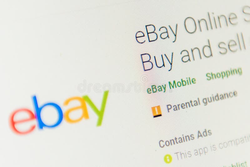 EBay App Icon. Selective Focus. Editorial Stock Photo - Image of loaded ...