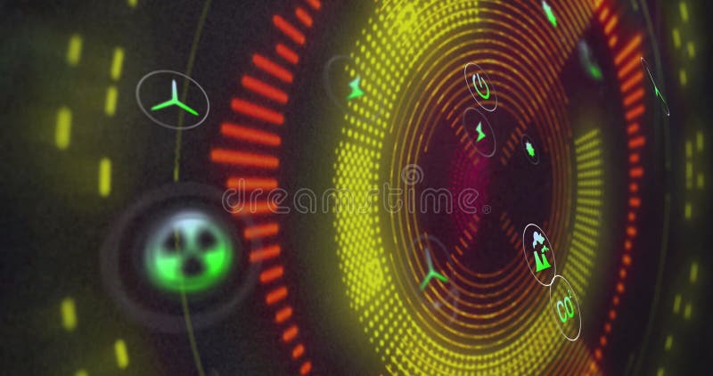 Image of Ecology Icons Over Scope Scanning Stock Illustration ...