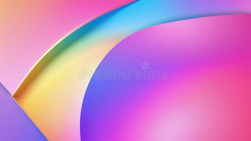 Pastel Harmony: Gradient Background with Diverse Shapes Stock ...