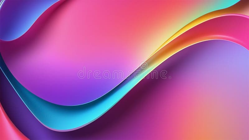 Pastel Harmony: Gradient Background with Diverse Shapes Stock ...