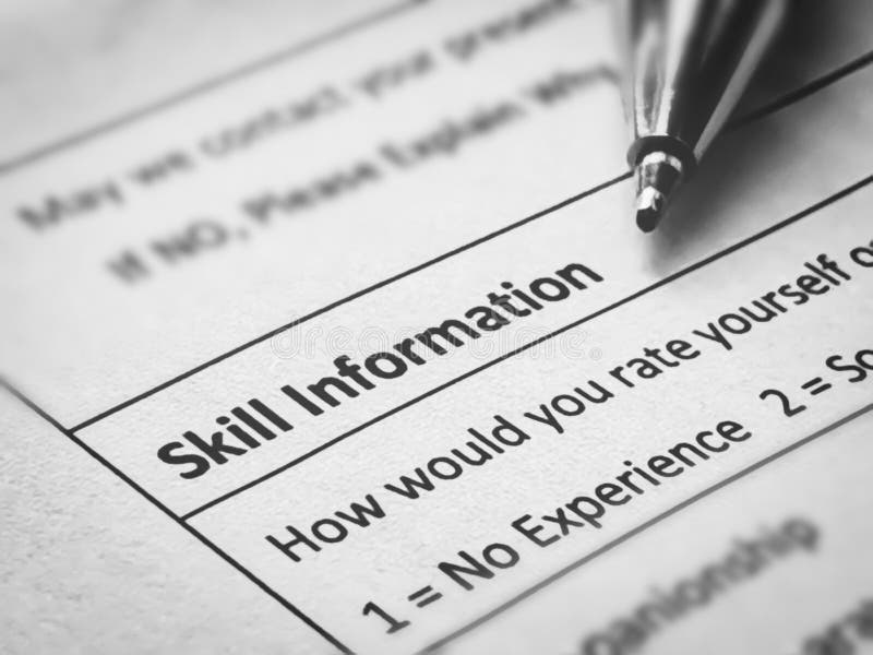 Skill Rating score card stock photo. Image of interview - 219403628