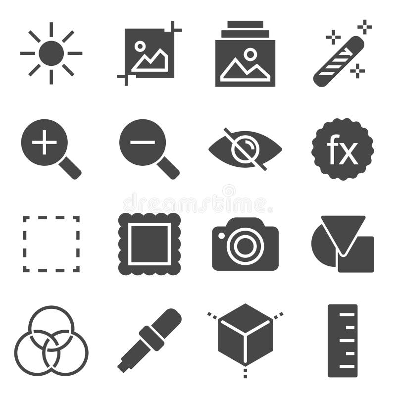 Image Editing Related Vector Icons for Your Design Stock Illustration ...