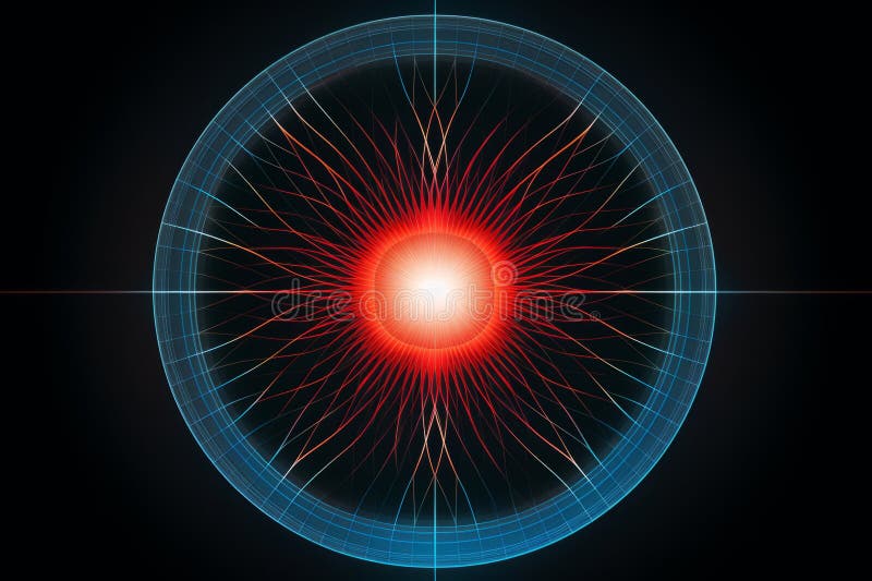 An Image of an Electric Field with a Red Light in the Center Stock ...