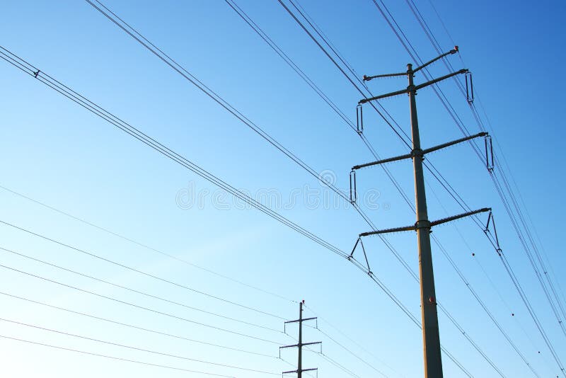 Image of Electricity Powerline View Stock Photo - Image of supply, volt ...