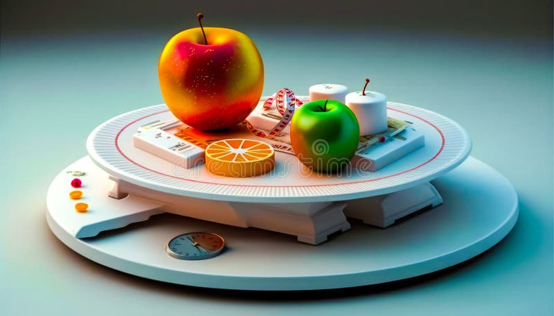 An Image of an Electronic Scale with Fruit on it. Generative AI Stock ...