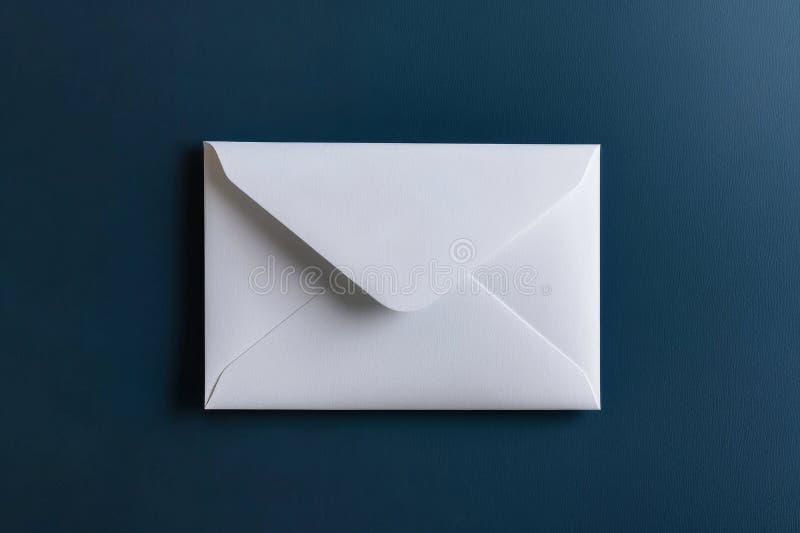 The Image of an Elegant White Envelope on a Blue and Gold Textured ...