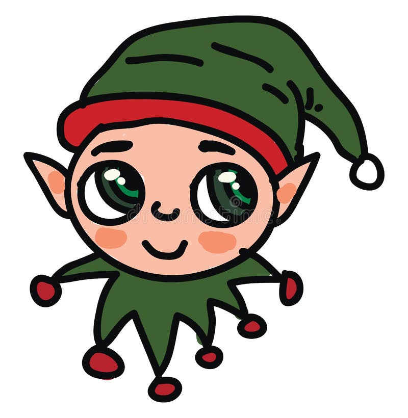 An Elf with Sharp Ears Vector or Color Illustration Stock Vector ...