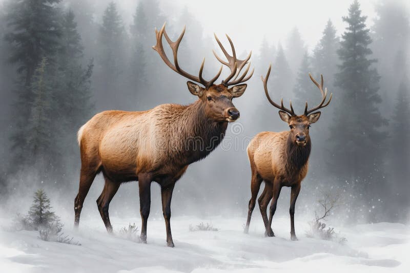 An image of Elk stock illustration. Illustration of conservation ...