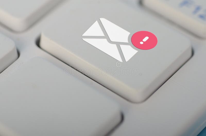The Image of an Email Icon with an Exclamation Mark on a Keyboard ...