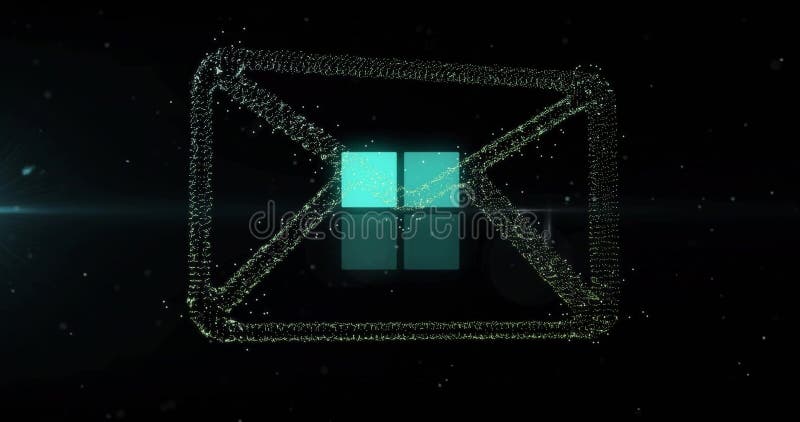 Image of Email Icon Over Squares and Data Loading Stock Illustration - Illustration of online ...