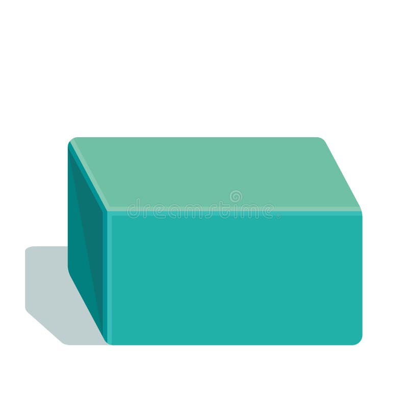 The Image of an Emerald-colored Rectangle with a Shadow on a White ...