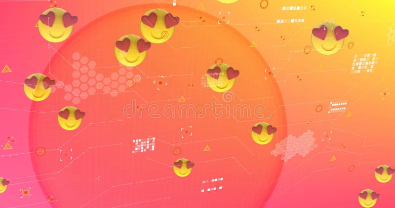 Image of Emoji Icons Over Computer Circuit Board Stock Illustration ...
