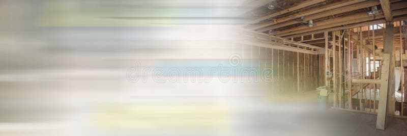 Image of Empty Construction Site with Incomplete Wooden Structures ...