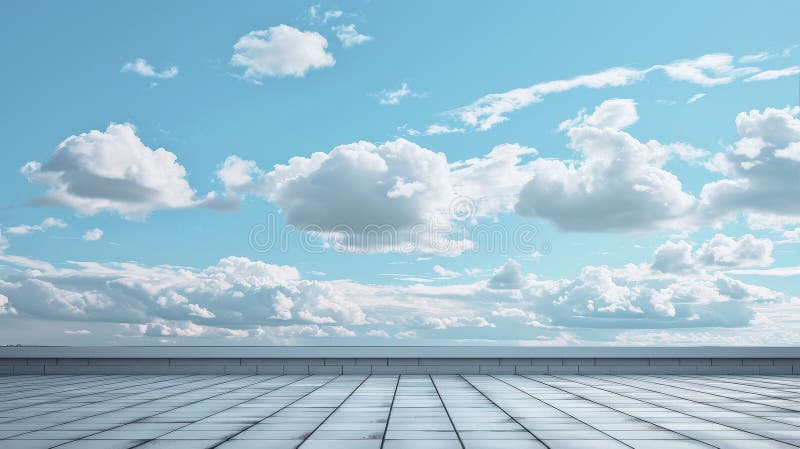 Cloudy Sky with Empty Rooftop an Image of an Empty Rooftop Overlooking ...