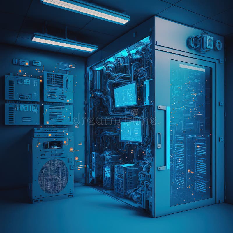 Image of Empty Server Room, Created Using Generative Ai Technology ...