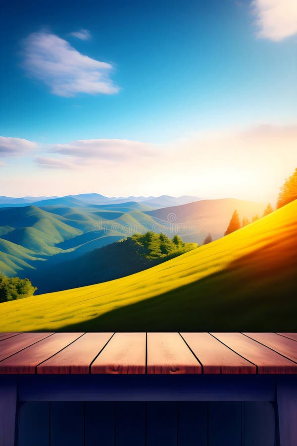 Image of the Empty Table Closeup in the Foreground with Different ...