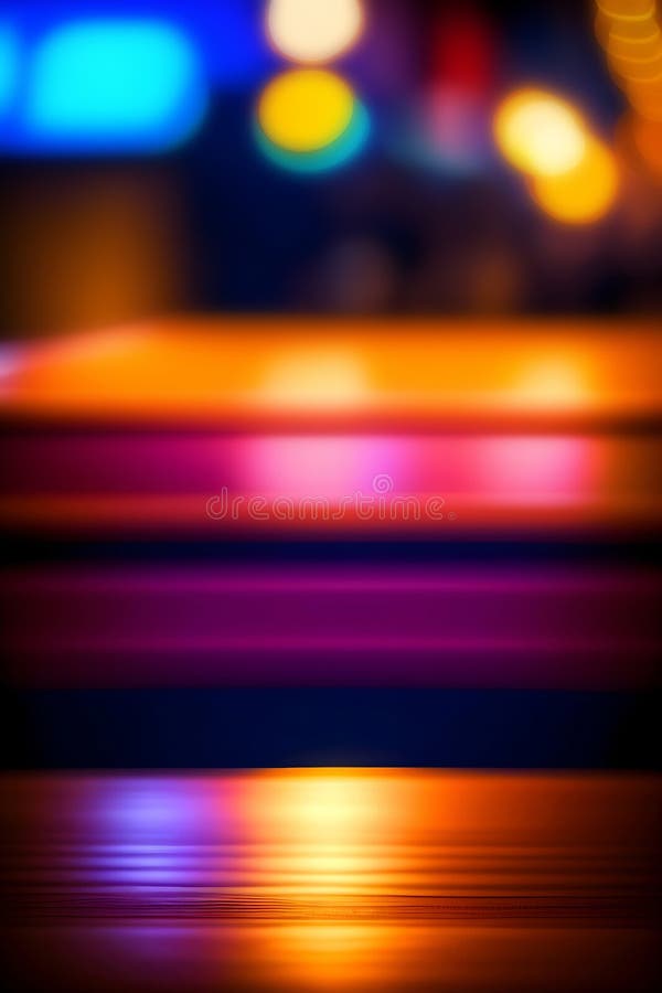 Image of the Empty Table Closeup in the Foreground with Different ...