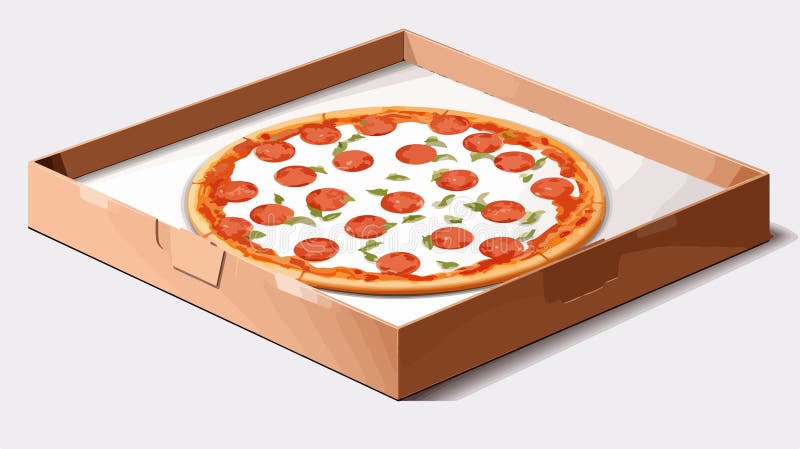 Image of Empty White Pizza Box with Lid Open Stock Vector ...