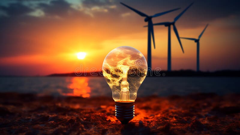 Eco-Friendly Concept with Green Energy Light Bulb Stock Illustration ...