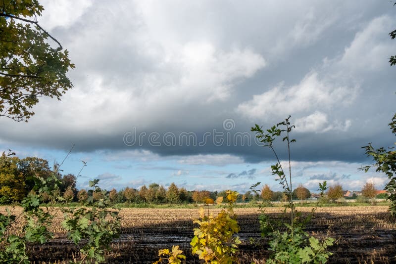 Approaching Storm Over Farmland Stock Photo - Image of regrowth ...