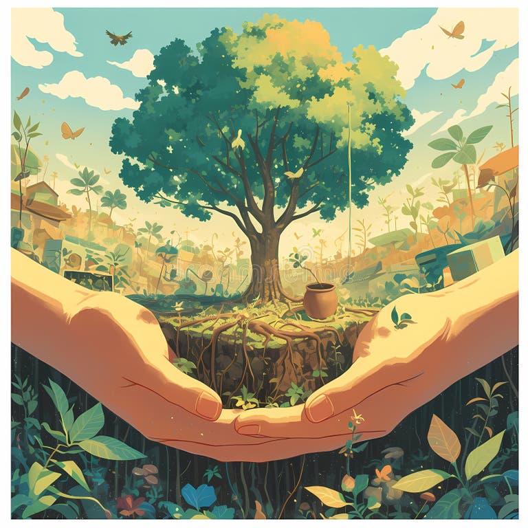 Nurturing Growth stock illustration. Illustration of growth - 356398131