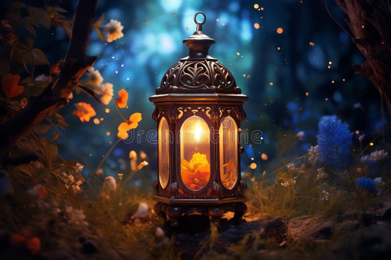 Enchanted Lantern Magical Fairytale World Stock Illustration ...