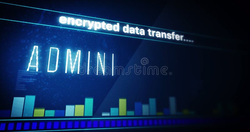 Image of Encrypted Data Transfer Flashing Digital Interface Stock ...