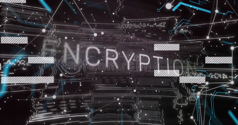 Image of Encryption Text with Connected Dots Over Graphs, Changing Numbers and Loading Circles ...