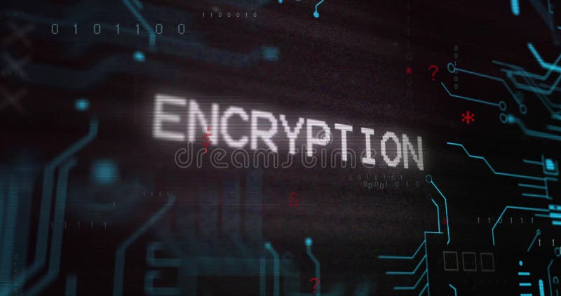 Image of Encryption Text Over Network and Processing Data on Black Background Stock Photo ...
