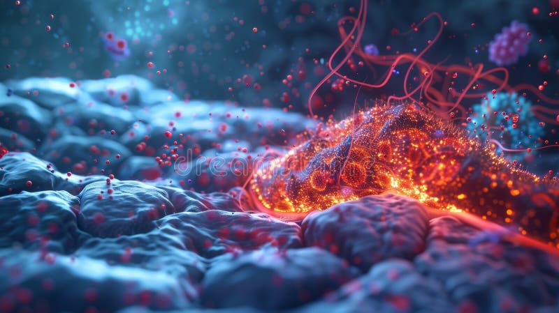 An Image of an Endocrine Cell Releasing Hormones into Its Surrounding ...