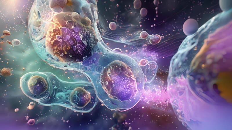 An Image of an Endocrine Cell Releasing Hormones into Its Surrounding ...