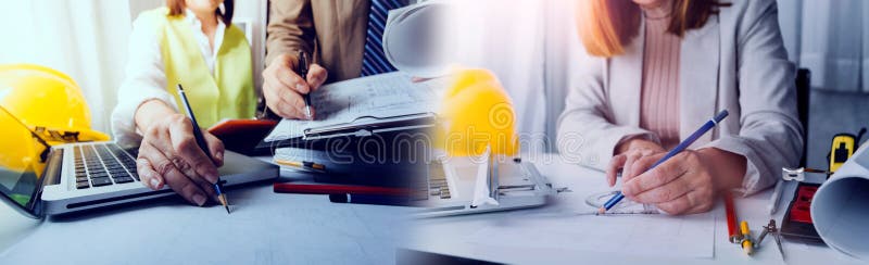 Image of Engineer Meeting for Architectural Project. Working with ...