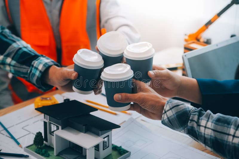 Image of Engineer Meeting for Architectural Project. Working with ...