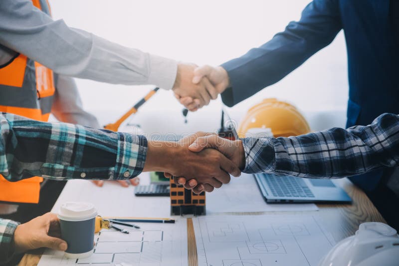 Image of Engineer Meeting for Architectural Project. Working with ...