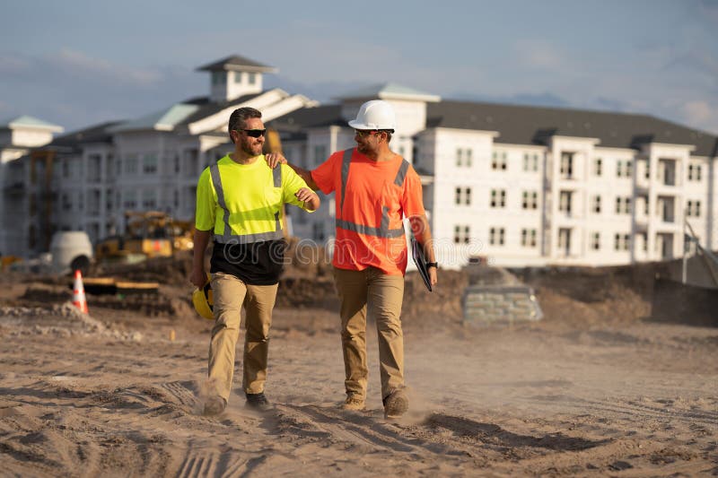 Image of Engineer Men at Construction Site. Engineer Men at ...