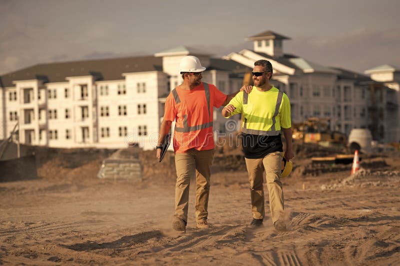 Image of Engineer Men at Construction Site. Engineer Men at ...