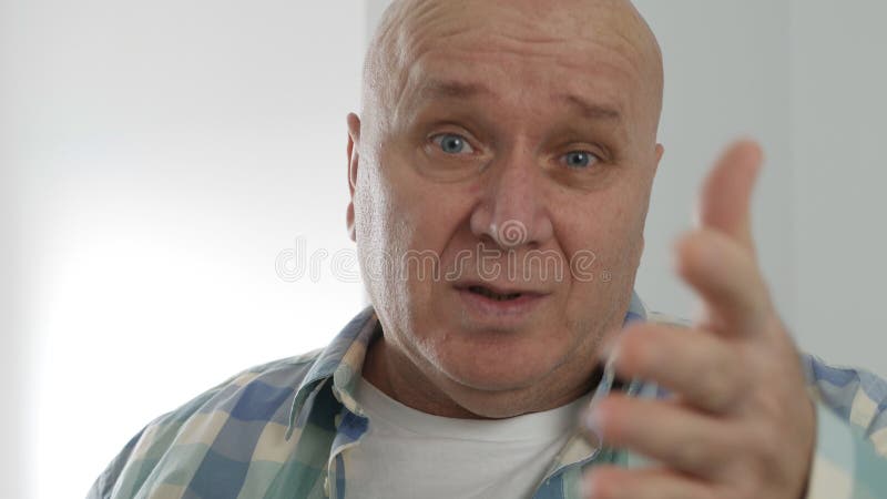 Image with an Engineer Talking and Gesticulating Nervous in a Technical ...