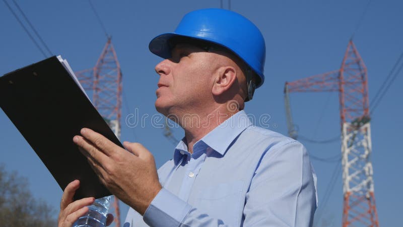 Engineer Image Working with a Clipboard in Hand Stock Photo - Image of ...