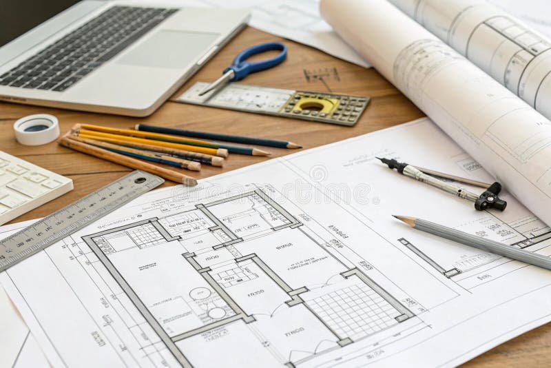Architecture Drawings 2. Engineering and Architecture Drawings on a ...