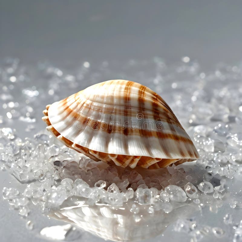 A Studio Shot of a Cockle Shell, Featuring a Striped Pattern and a ...