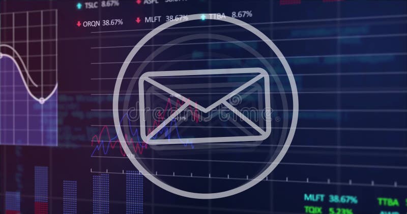 Image of Envelope in Circle, Graphs, Changing Numbers, Trading Boards ...